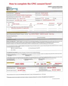 CPIC Consent Form – How to Fill | RCMP Accredited Fingerprinting Company